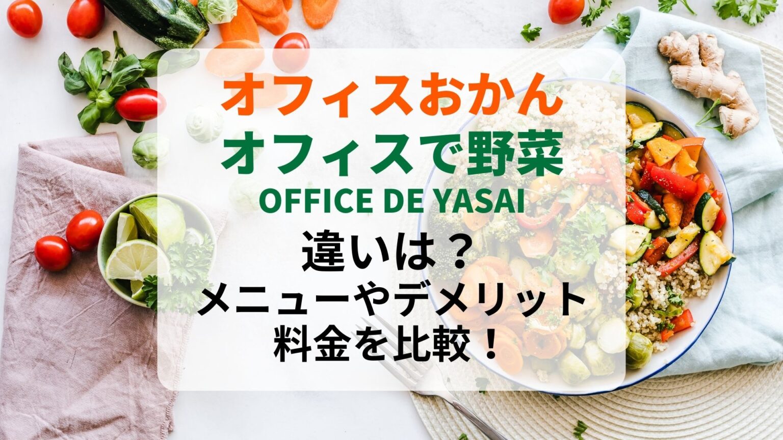 オフィスおかんオフィスで野菜の違いは？メニューやデメリット・料金を比較！